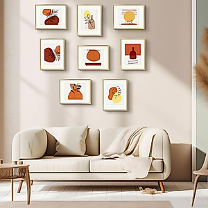 Space Art Deco, 11x14 Metal Aluminum Picture Frame Set of 3, Display Pictures 8x10 with Mat or 11 x 14 Without Mat, Wall Mounting Gallery Photo Frames, Gold