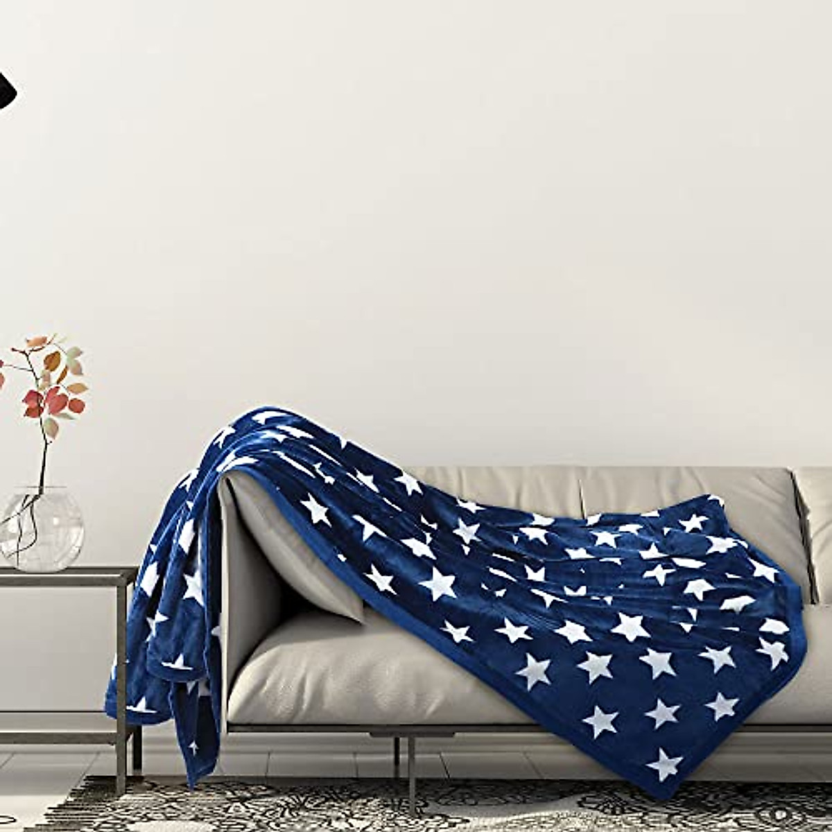 Yoofoss Fleece Throw Blanket Plush Flannel Velvet Bed Blankets and Throws for Sofa Couch (86x94In, Blue)