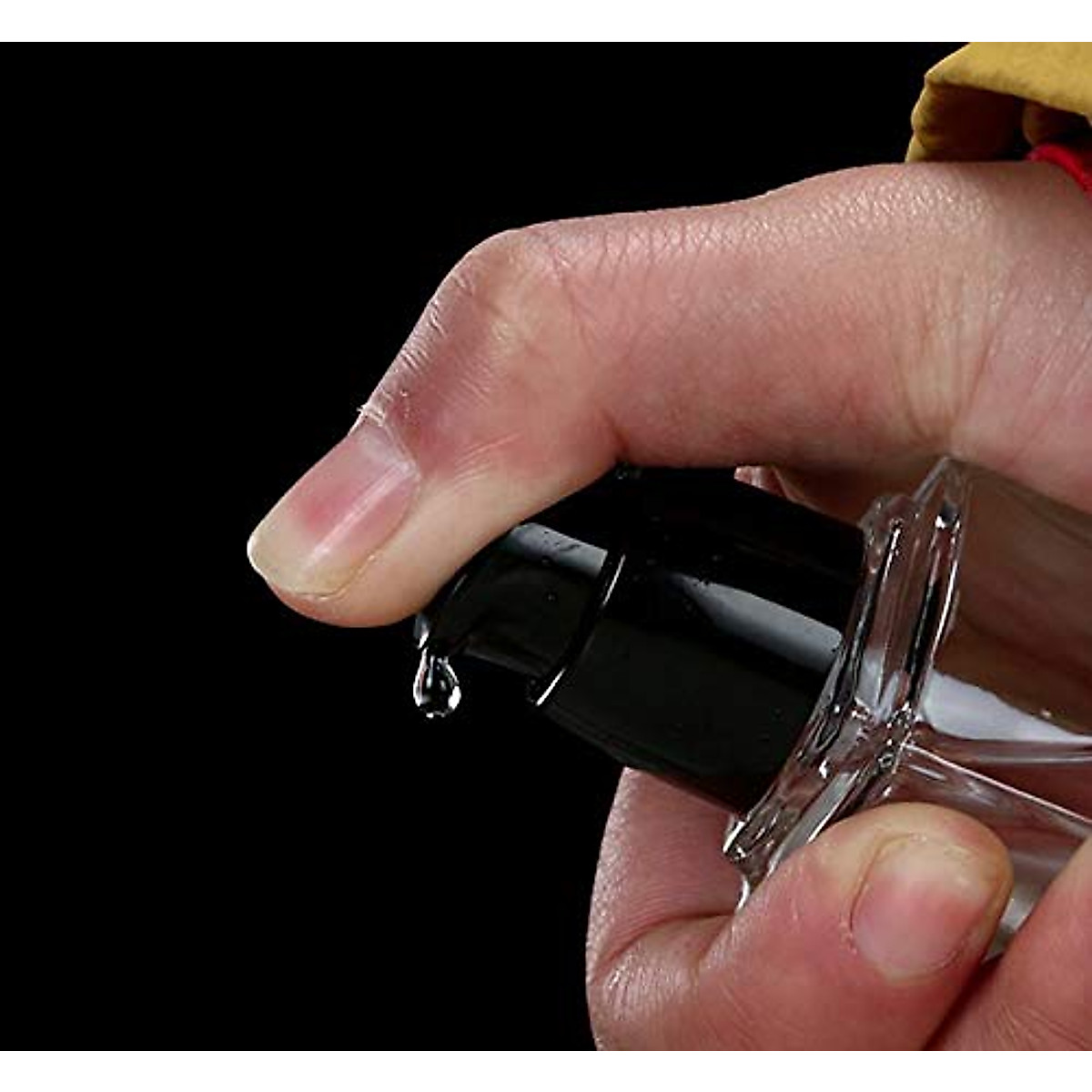 QUUPY 2Pcs 15ml/0.5oz Empty Clear Square Glass Emulsion Essence Bottle With Black Pump Head Cosmetic Foundation Travel Vials Containers Holder For Lotion Cleanser Essential Oils Liquids Body Cream