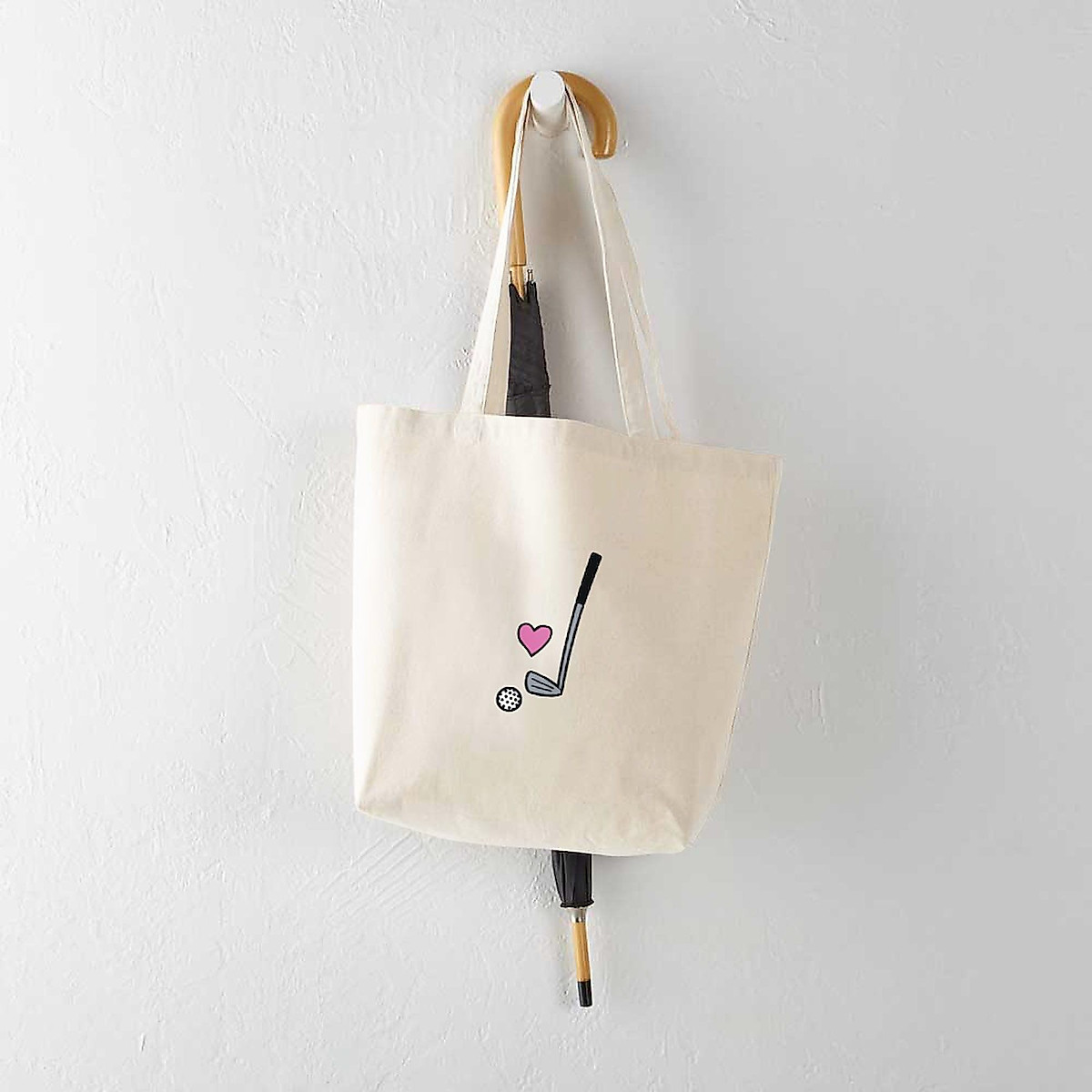 CafePress Heart Golf Ball Tote Bag Canvas Tote Shopping Bag