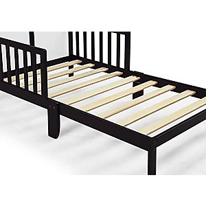 Olive & Opie Birdie Toddler Bed, Espresso/White