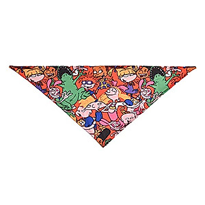 SpongeBob SquarePants for Pets All Stars Dog Bandana | Soft and Comfortable Dog Bandana with 90s Nickelodeon Characters from Rugrats, Hey Arnold, and More | One Size Fits All Dog Bandana