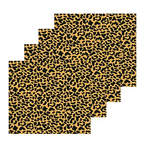 Animal Leopard Print Towels Cotton Washcloths Set,Soft Highly Absorbent Face Cloths,Fingertip Towels for Bath Fitness, Sports,Yoga,12'' x 12'' (4 Pack)