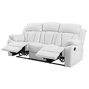 Glory Furniture Reclining Sofa White Faux Leather