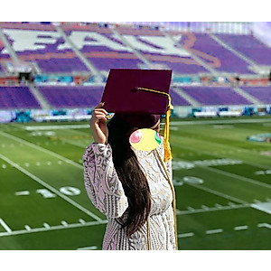 Vitosun 2024/2025 Matte Maroon Graduation Cap with Tassel Hats Burgundy for Senior High School/College Graduates Photography