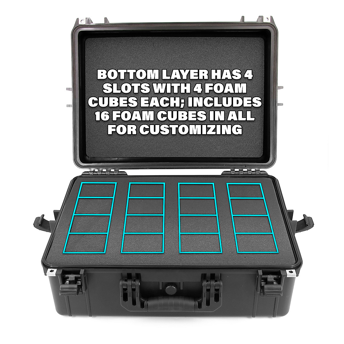 CASEMATIX XL Graded Card Storage Box Fits 160+ BGS PSA Graded Cards, Waterproof Graded Sports Card Display and Trading Card Case With Custom Foam Card Dividers and Removable Graded Card Display