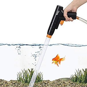 hygger Aquarium Gravel Cleaner, New Quick Water Changer with Air-Pressing Button Fish Tank Sand Cleaner Kit Aquarium Siphon Vacuum Cleaner with Water Hose Controller Clamp