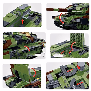 General Jim's Military Themed WW2 Building Blocks Tank Sets for World War 2 Brick Building Enthusiats (Leopard L2A6 Tank)