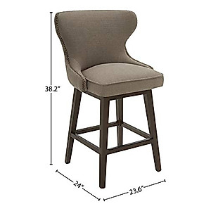 Amazon Brand – Stone & Beam Louise Memory Swivel Counter-Height Barstool, 38.2"H, Slate