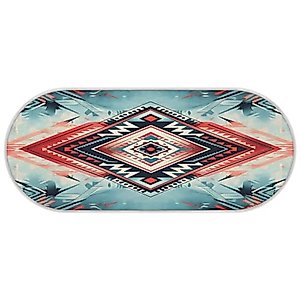 Tavisto Tribal Rectangle Fluffy Oval Shaggy Rugs for Bedroom Aesthetic Plush Floor Mat - Soft and Absorbent - Ideal for Living Room,Home Decor, and Playrooms
