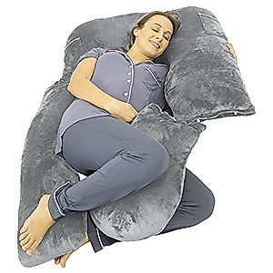 Xtra-Comfort 3 Piece U-Shaped Body Pillow - Pregnancy and Maternity Full Body Pillow Sleep Support - Removable and Washable Cover, Memory Foam Comfort, Soft, Cozy - Nursing Cushion for Pregnant Women