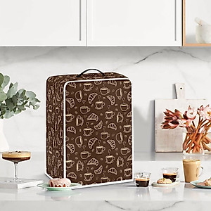 XXQGOMG Coffee Maker Cover with Durable Handle Coffee Bread Stand Mixer Cover Compatible with Kitchen Aid Mixer Kitchen Appliance Dustproof Covers Fit Most Small Kitchen Appliance