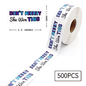 Littlefa 1.5” Don’t Worry She Won This with Rainbow Letter Design Stickers,Thank You Stickers,Small Business Stickers, Envelopes Stickers, Gift Bags Packaging 500 PCS