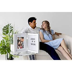 Kate & Milo Wedding Letterboard Frame, Share Engagement, Wedding Hashtag, Wedding Date, Engagement or Bridal Gift, Wedding Registry, White