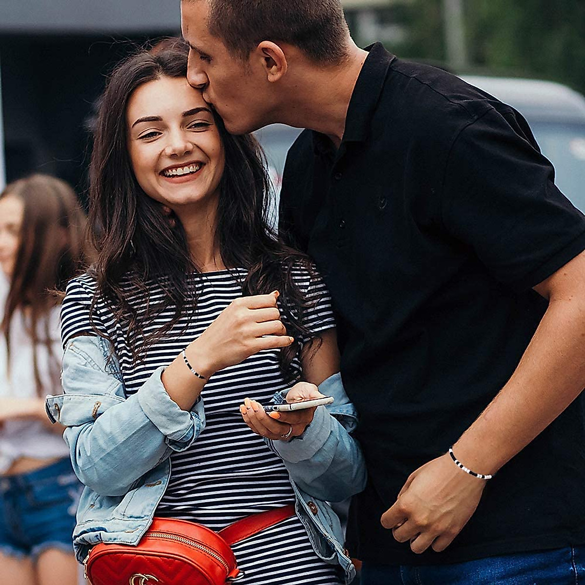 Morse Code Bracelets for Women Men Promise Matching Bracelets for Couples Bracelets for Boyfriend and Girlfriend Anxiety Bracelet Valentines Day I Love You Gifts for Him Relationship Friend Shipbraclets Distance