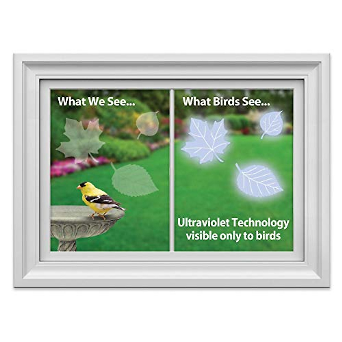 WindowAlert Leaf Medley Anti-Collision Decal - UV-Reflective Window Decal to Protect Wild Birds from Glass Collisions - Made in The USA