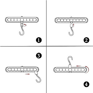 Linseray Magic Clothes Hangers, 10 Pack Wardrobe Hangers Multi Functional Closet Hangers Rotate Anti-Skid Folding Hanger for Dormitory, Bedroom, Bathroom