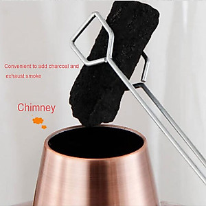 304 Stainless Steel Copper Hot Pot,Old Beijing Charcoal fire Boiler Outdoor Cooker Picnic Cooker Multi-Person Hot Pot,Silver,32cm