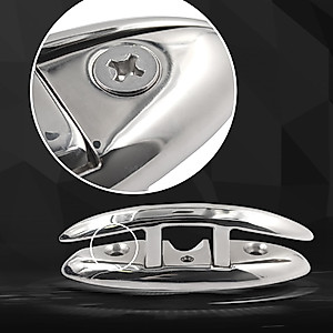 Laorde Boat Cleats 316 Stainless Steel Folding Dock Cleats 5 Inch Marine Grade Rope Cleat Flip Up Dock Cleat for Boat Kayak and Decoration with Fastener 2 Pack