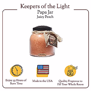A Cheerful Giver - Juicy Peach Papa Scented Glass Jar Candle (34oz) with Lid & True to Life Fragrance Made in USA