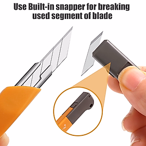 Mulwark 11PC Box Cutter Retractable Utility Knife Set - Heavy Duty Craft Knife with 10PC Sharp Snap-off 9MM 30 Degree Blades for Precision Cutting