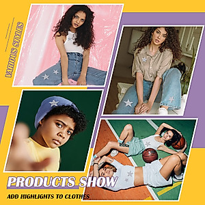 Syhood 24 Pieces Star Patches Iron on Patches Star Appliques Rhinestone Adhesive Sequin Star Patches Glitter Star Patches Appliques for Clothing Jeans Repair Decoration(1.57/2.36/3.15 Inch,Silver)