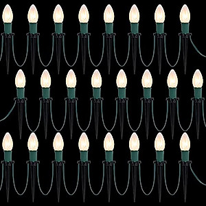 Joiedomi 30.75ft 24 Warm White Christmas C9 Pathway Marker String Lights with Stakes for Holiday Time Outside Yard Garden Decor, Christmas Decor ,Christmas Party, Holiday Decor, Walkway