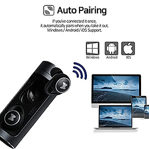 Summonerbuds AI Black (Gray Silicon Case) Bluetooth 5.0 True Wireless Earbuds IPX6 Waterproof, in-Ear Earphones with Microphone