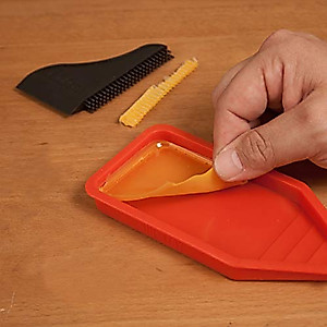 Sili The Complete Silicone Glue Kit - Wood Glue Up 4-Piece Kit – 2 Pack of Silicone Brushes, 1 Tray, 1 Comb – Woodworking, Arts, Crafts and White School Glue Spreader Applicator Set, Model: 4020