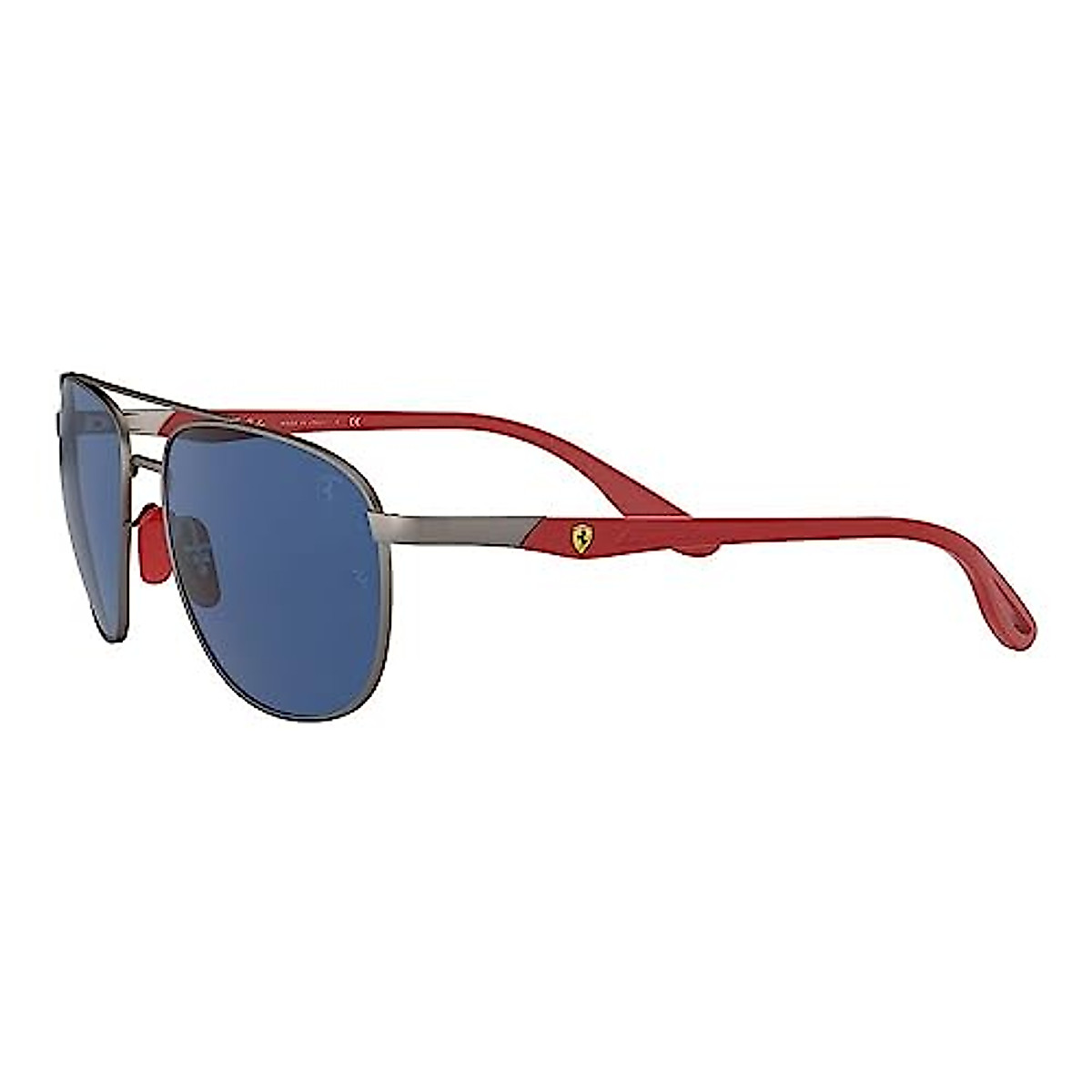 Ray-Ban RB3659M Scuderia Ferrari Collection Square Sunglasses, Matte Gunmetal/Dark Blue, 57 mm