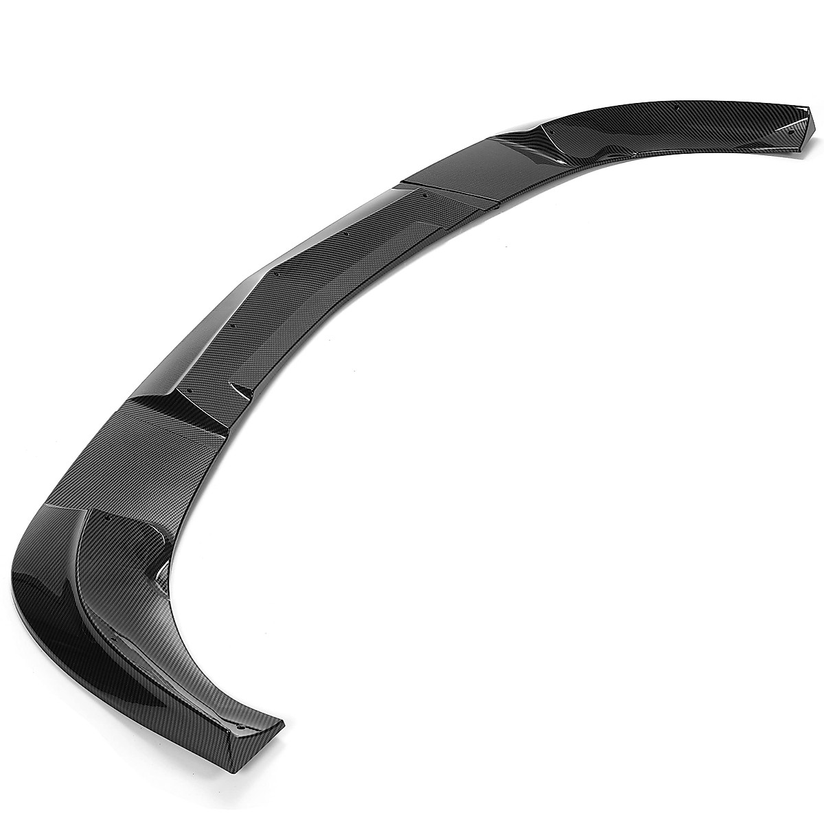 KUAFU 3Pcs Front Bumper Lip Splitter Compatible with 2005-2013 Corvette C6 Base Models 2Dr ZR1 Extended Style Under Chin Spoiler (Carbon Fiber Style)