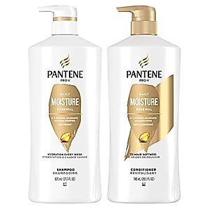 Pantene Shampoo, Conditioner and Hair Treatment Set, Daily Moisture Renewal for Dry Hair, Safe for Color-Treated Hair