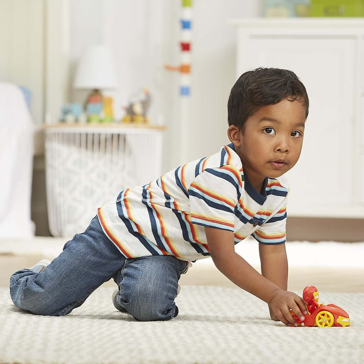 Playskool Heroes Marvel Spidey and His Amazing Friends Iron Man Action Figure and Iron Racer Vehicle, Toy for Kids Ages 3 and Up