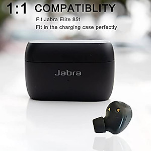 Luckvan Earbuds Tips for Jabra Elite 85t Ear Tips Replacement for Jabra 85t True Wireless Earbuds, Black
