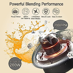 OTE Smoothie Blender, Retro Kitchen Small Glass Blender for Shakes and Smoothie with 400ml Glass Container To Go