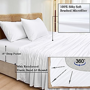 PHF Ultra Soft Comforter Sets Queen-7 Pieces Bed in A Bag Comforter & Sheet Set All Season-Comfy Lightweight Bedding Set Comforter, Sheets, Pillowcases & Shams, White