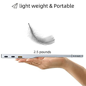 AYY Portable Monitor 15.8 Inch FHD 1080P Portable External Second Monitor HDMI Travel Screen for Laptop Desktop, MacBook, Phones, Tablet, PS5/4, Xbox, Switch, Built-in Speaker with Protective Case