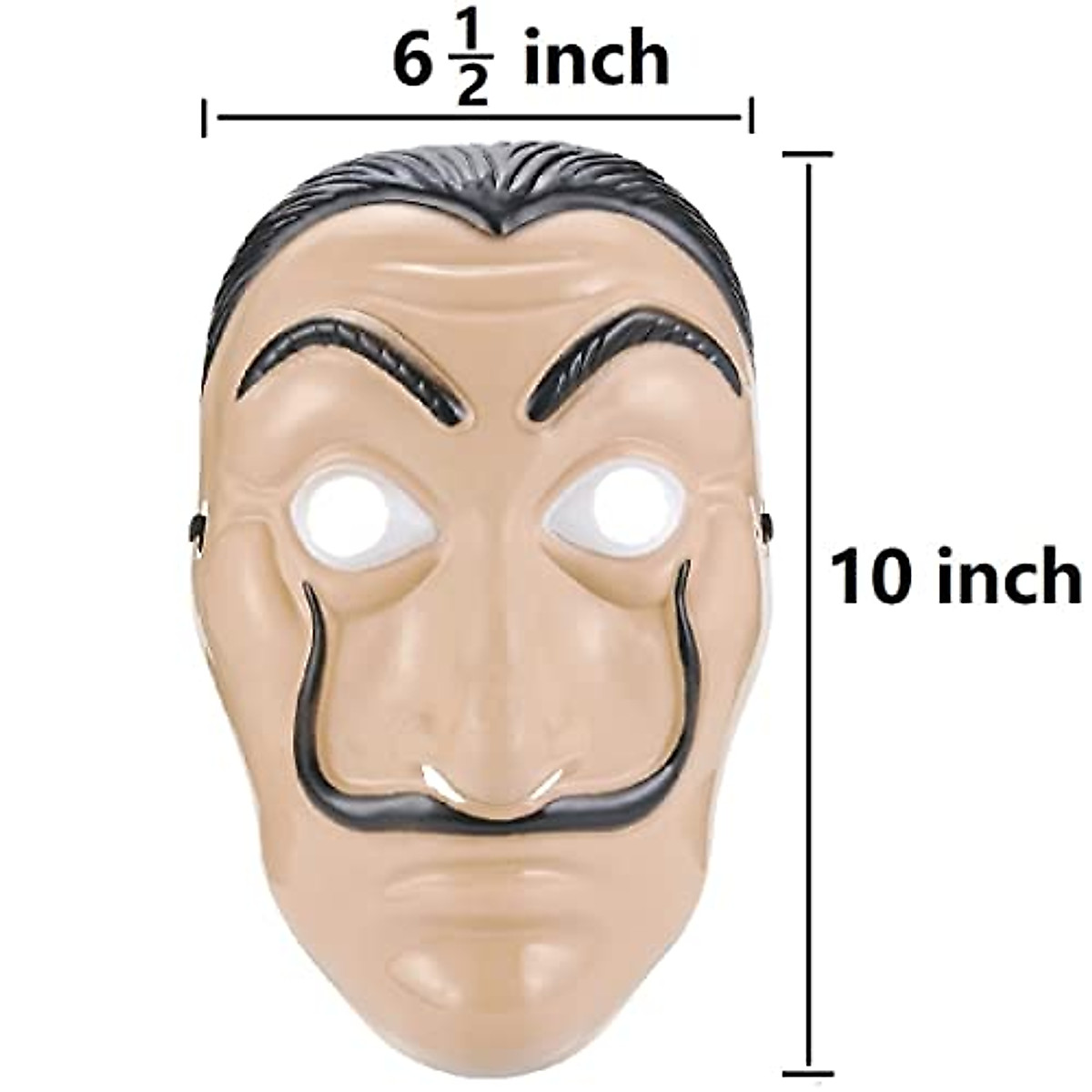 WLPARTY Money robbery mask salvador Dali MaskCosplay halloween mask Realistic Movie Prop Face Mask(2 Pack)