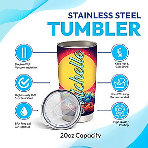 Hyturtle Personalized Owl Lovers Tumbler - Owls Print Custom Name Stainless Steel Coffee Tumbler 20 oz With Lid - Idea Owl Lover, Animal Lover Gifts For Women, Mom, Daughter For Birthday, Christmas