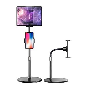elitehood Tablet Stand Holder, Angle Height Adjustable Phone & Tablet Holder for Desk, Thick Case Friendly iPad Holder Stand Compatible with 4.7-13" iPad, iPad Pro 12.9 Air Mini 4, Tab, Nexus, Kindle