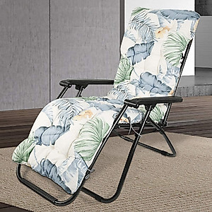 67 Inch Patio Lounge Chair Cushion,Rocking Chair Sofa Cushion,Indoor/Outdoor Floral Printed Lounger Cushions with Ties and Top Cover Non-Slip High Back Chair Cushions (Style 3)