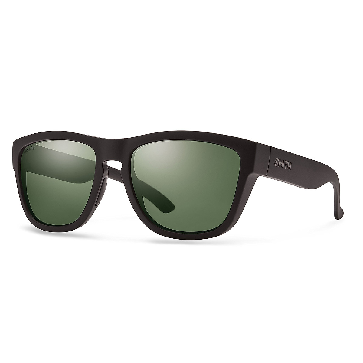 Smith Optics Clark Chroma Pop Polarized Sunglasses (Gray Green Lens), Matte Black