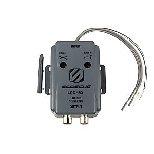 Scosche LOC80 Line Output Converter Adjustable Amplifier Add On Module for Car Stereo, 2-Channel Speaker Wire to RCA Adapter