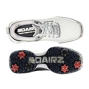 SQAIRZ Freedom Women's Athletic Golf Shoes, Golf Shoes, Designed for Balance & Performance, Replaceable Spikes, Waterproof, Golf Shoes Women with Spikes, Womens Golf Shoes, Golf Footwear Grey