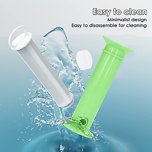 Fruit Puree Filler, 7pcs Set Baby Food Pouch Maker Pure Color Pouches Toddler Fruit Squeeze Puree Filler for Kids (Green) Food Pouch Filler