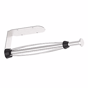 Paper Towel Holder Under Cabinet Wall Mount Paper Towel Holders with Damping Kitchen Under Counter Paper Towels Rack with Self-Adhesive and Screw One-Handed Operation for Kitchen Bathroom