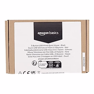Amazon Basics 3-Button USB Wired Mouse - Standard, Black