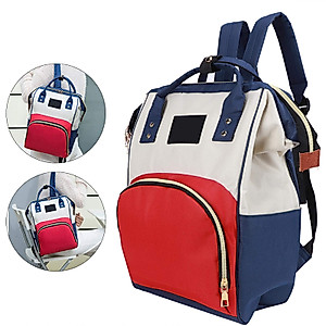 Maternity Nappy Bag, Abrasion Resistance Diaper Bag,Travel Backpack, Early Education Pregnant Woman for Home Educational Institution(Red Rice Blue)