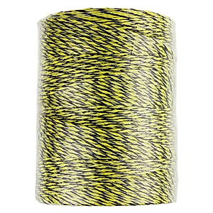 Farmily Portable Electric Fence Polywire 1312 Feet 400 Meter 6 Conductor Yellow and Black Color