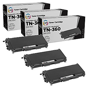 LD Products Compatible Toner Cartridge Replacement for Brother TN-360 High Yield (Black, 3-Pack)